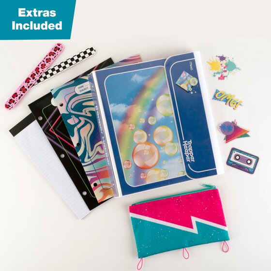 Trapper Keeper Binder Bundle, Rainbow Bubbles | Trapper Keeper | Mead