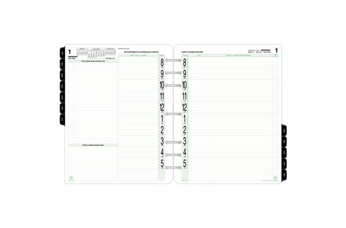 Day-Timer Two Page Per Day Original Planner Refills, Loose-Leaf, Folio ...
