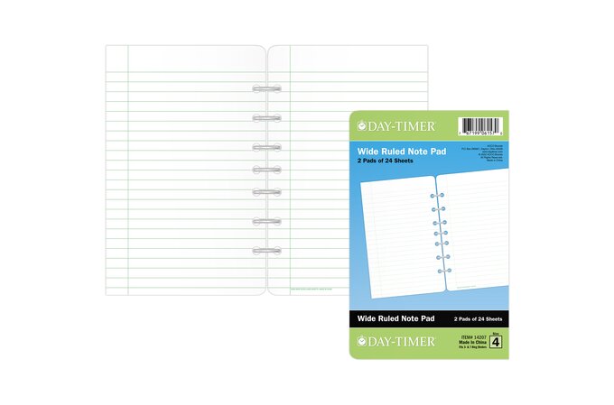 Day-Timer® Wide Ruled Note Pad, Desk Size, 5 1/2" x 8 1/2", 2 Pack ...