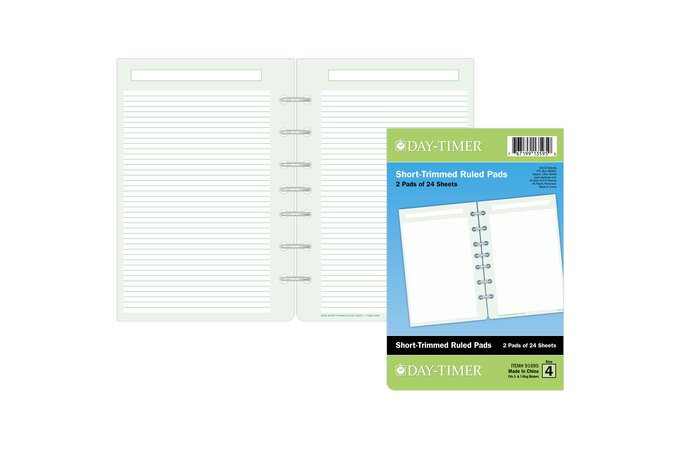 Day-Timer Short-Trimmed Ruled Pad, Green, Desk Size, 5 1/2" x 8 1/16 ...