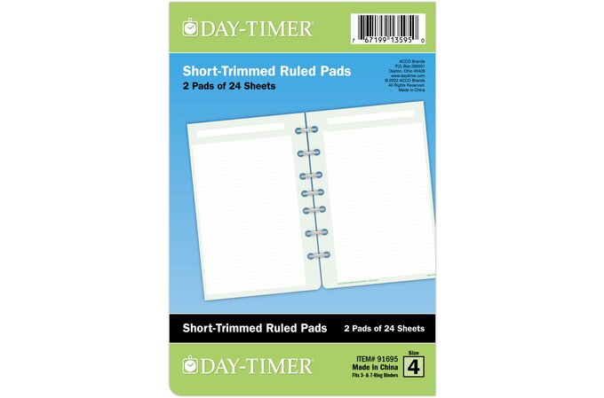 Day-Timer Short-Trimmed Ruled Pad, Green, Desk Size, 5 1/2" x 8 1/16 ...