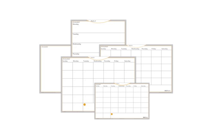 AT-A-GLANCE Undated WallMates Self-Adhesive Dry-Erase Weekly Planning ...