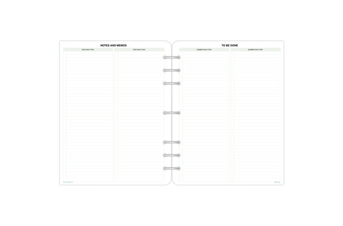 Day-Timer Undated Two-Page Per Day Planner Pages, Loose-Leaf, Folio ...