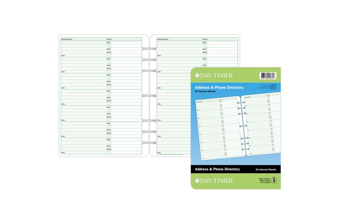 Day-Timer Internal Telephone Address Directory, Large, 8 1/2" x 11 ...