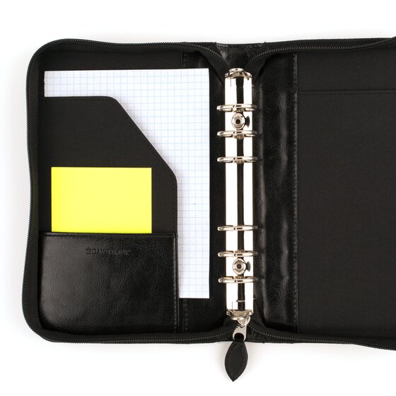 Day-Timer® Zippered Planner Cover with Tech Stand, 6-Ring, Black ...