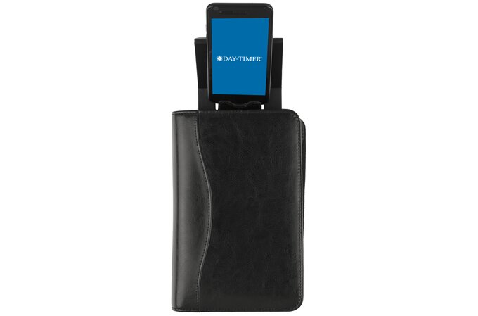 Day-Timer® Zippered Planner Cover with Tech Stand, 6-Ring, Black ...