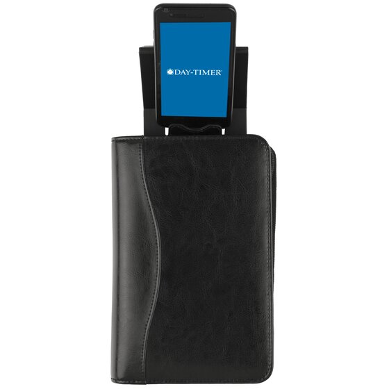 Day-Timer® Zippered Planner Cover with Tech Stand, 6-Ring, Black ...
