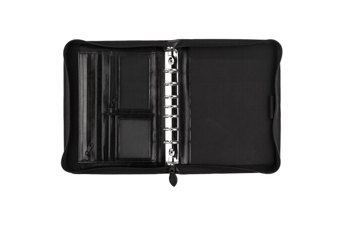 Day-Timer® Zippered Planner Cover with Tech Stand, 7-Ring, Black, Desk ...