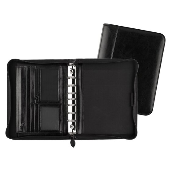 Day-Timer® Zippered Planner Cover with Tech Stand, 7-Ring, Black, Desk ...