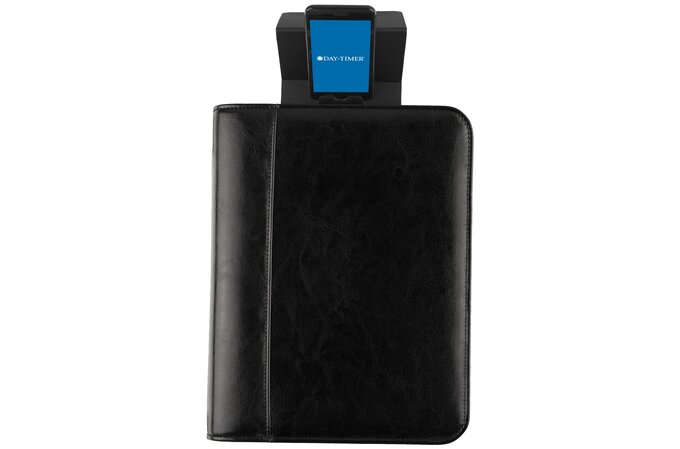 Day-Timer® Zippered Planner Cover with Tech Stand, 7-Ring, Black, Desk ...