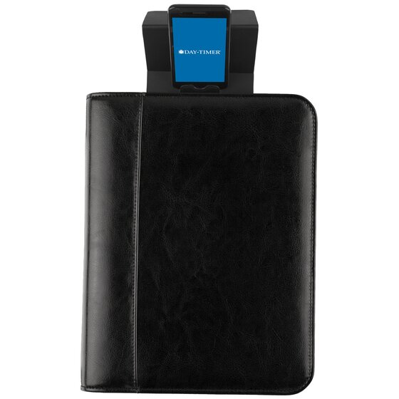 Day-Timer® Zippered Planner Cover with Tech Stand, 7-Ring, Black, Desk ...