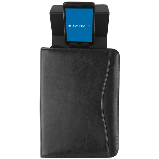 Day-Timer® Zippered Planner Cover with Tech Stand, Black, Journal Size ...