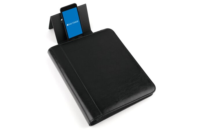 Day-Timer® Zippered Planner Cover with Tech Stand, 7-Ring, Black, Folio ...