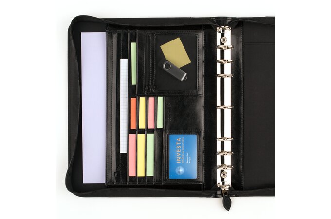 Day-Timer® Zippered Planner Cover with Tech Stand, 7-Ring, Black, Folio ...