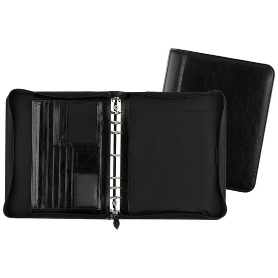 Day-Timer® Zippered Planner Cover with Tech Stand, 7-Ring, Black, Folio ...