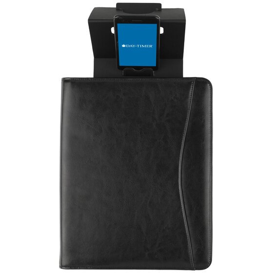 Day-Timer® Zippered Planner Cover with Tech Stand, Black, Notebook Size ...