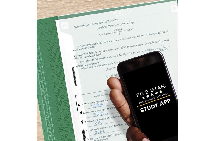 Five Star® 1" Customizable Plastic Binder Plus Study App, Color Chosen ...