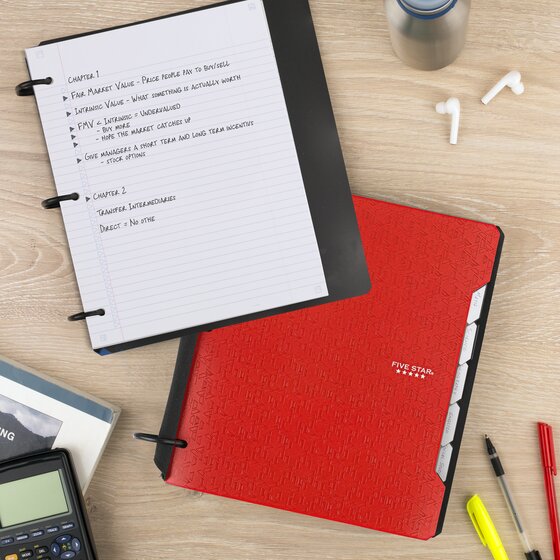 Five Star Flex® Refillable Notebooks Plus Study App, 80 Sheets, College ...
