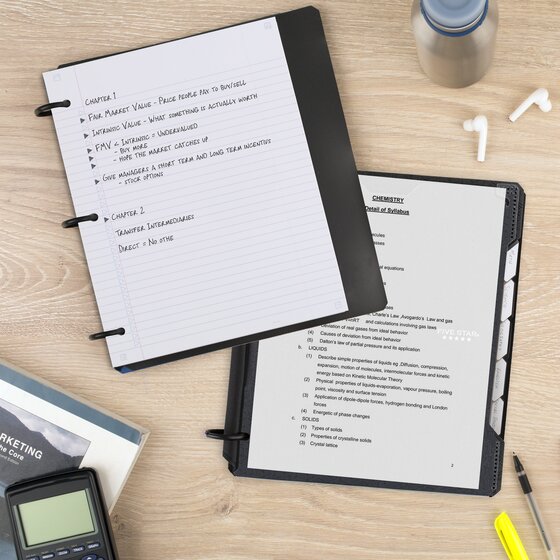 Five Star Flex® Refillable Notebook with Customizable Cover Plus Study ...