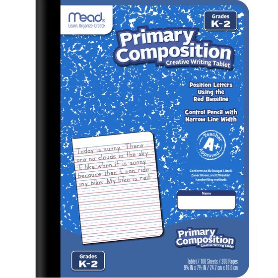 Mead® Primary Composition Book, Ruled, Grades K-2, 7 1/2" x 9 3/4", 100 ...