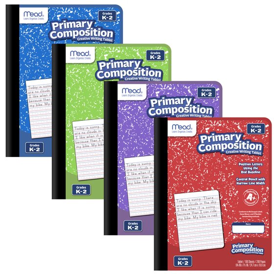 Mead® Primary Composition Book, Ruled, Grades K-2, 7 1/2" x 9 3/4", 100 ...