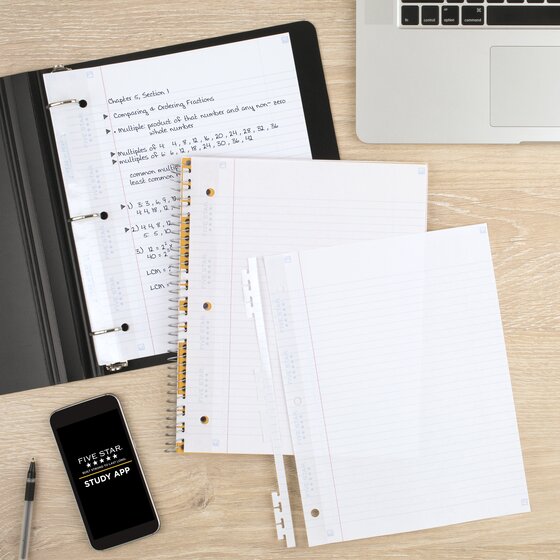 Five Star® Reinforced Insertable Notebook Paper, College Ruled, 8 1/2 ...
