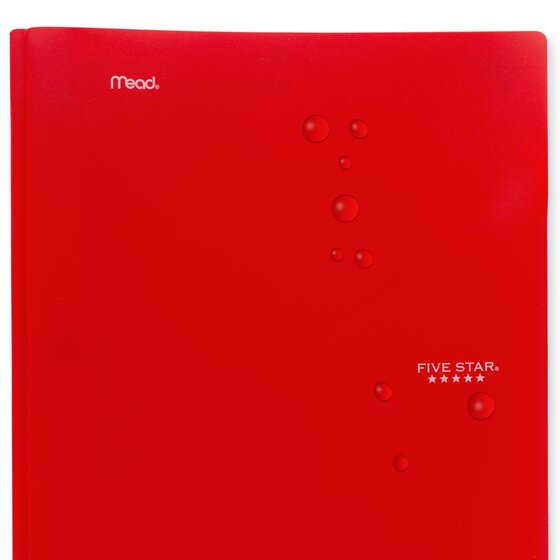 Five Star® Plastic Pocket and Prong Folder, 4 Pack, Black, Fire Red ...