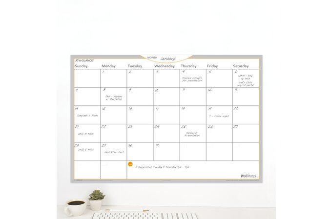 AT-A-GLANCE® Undated WallMates® Self-Adhesive Dry-Erase Monthly ...