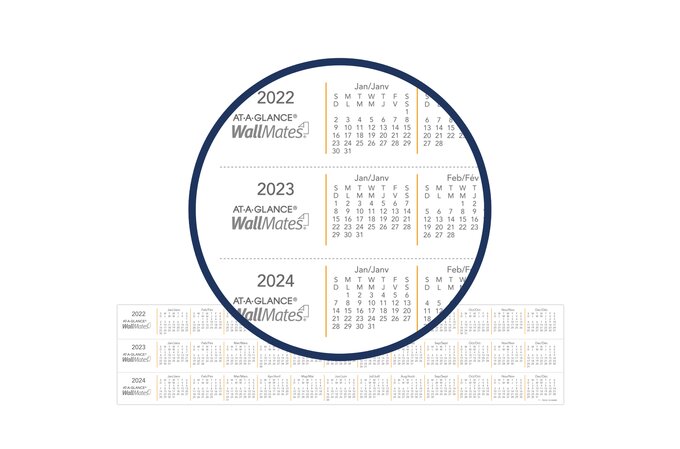 AT-A-GLANCE Undated WallMates Self-Adhesive Dry-Erase Monthly Planning ...