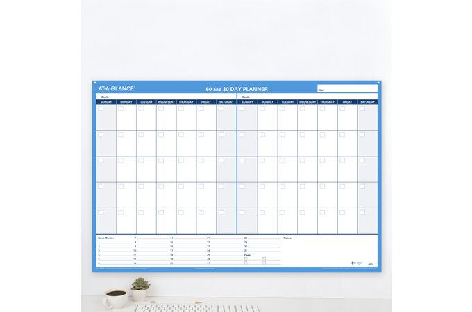 AT-A-GLANCE Undated 30 and 60-Day Reversible Erasable Horizontal Wall ...