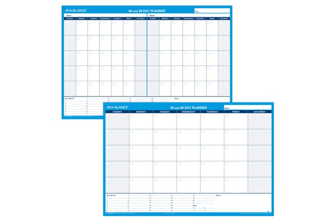 AT-A-GLANCE® Undated 30 and 60-Day Horizontal Erasable Wall Calendar ...