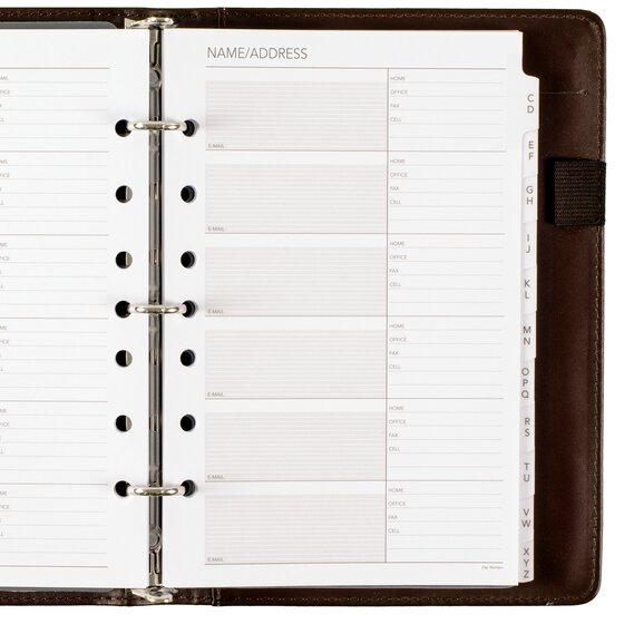 AT-A-GLANCE® Harrison Undated Telephone Address Book, 3 Ring, Brown ...