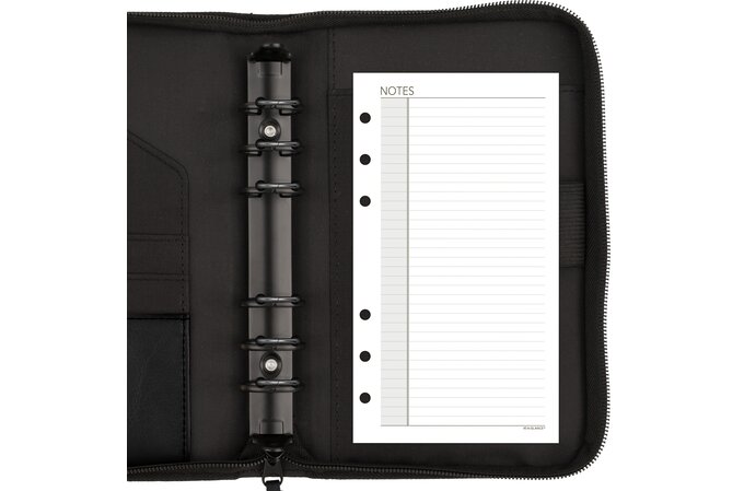 AT-A-GLANCE Undated Textured Faux Leather Starter Set, 6 Ring, Black ...