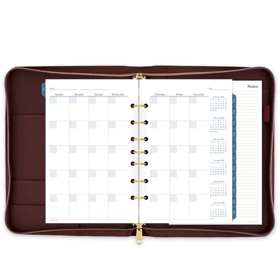 AT-A-GLANCE Undated Faux Leather Fashion Starter Set, 7-Ring, Desk Size ...
