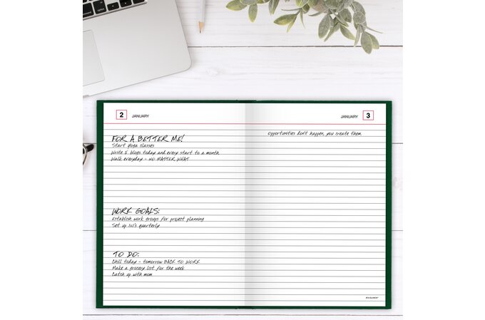 AT-A-GLANCE Standard Diary Daily Diary, Undated, Green, Small, 5 3/4" x ...