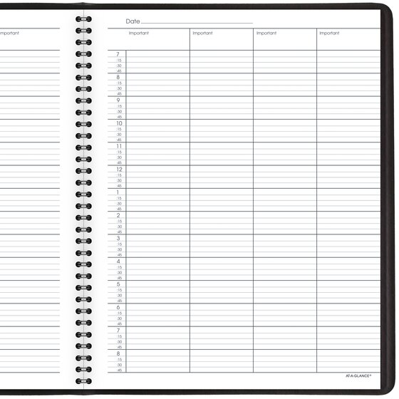 AT-A-GLANCE Undated Four Person Daily Appointment Book, Black, 8 1/2" x ...