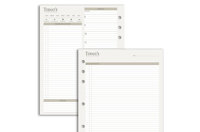 AT-A-GLANCE Undated Daily Planner Refill, Loose-Leaf, Folio Size, 8 1/2 ...