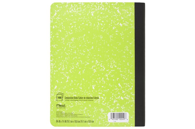 Mead® Color Composition Book, College Ruled, 100 Sheets, 7-1/2" x 9-3/4 ...