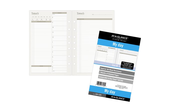 AT-A-GLANCE® Undated Two Page Per Day Daily Planner Refill, Loose-Leaf ...