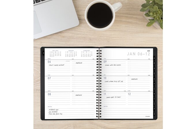At A Glance® Contemporary 2025 Weekly Monthly Planner Black Medium 7