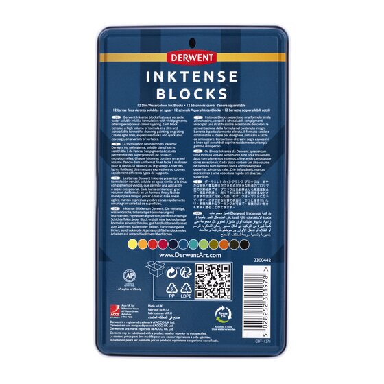 Inktense Blocks | Watersoluble | Derwent UK | Derwent Inktense 12 ...