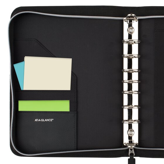 AT-A-GLANCE® Undated Textured Faux Leather Starter Set, 7-Ring, Black ...