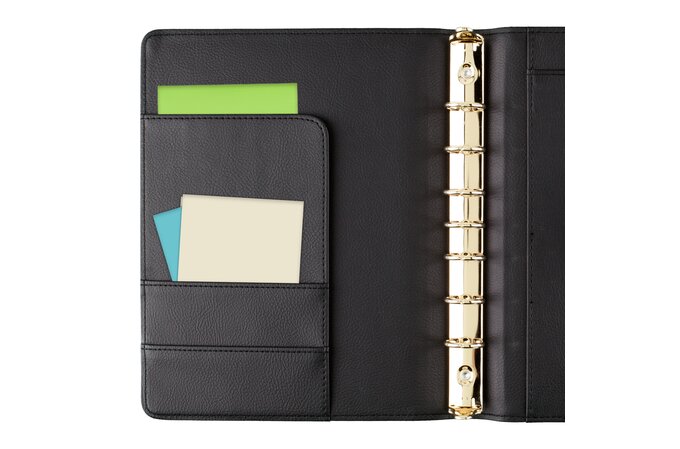 AT-A-GLANCE® Undated Faux Leather Fashion Starter Set, 7-Ring, Black ...
