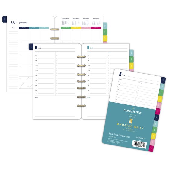 Simplified by Emily Ley for AT-A-GLANCE® Undated One Page Per Day ...