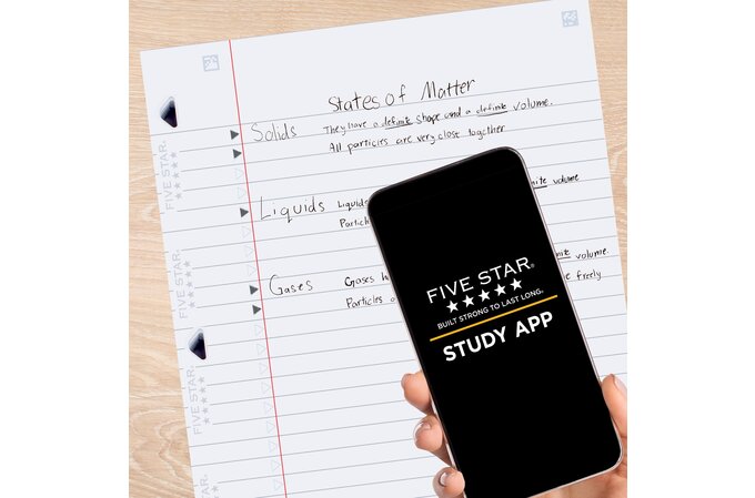 Five Star® Reinforced Filler Paper Plus Study App, Wide Ruled, 8" x 10 ...