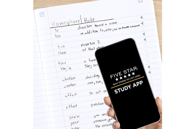 Five Star® Composition Book Plus Study App, Wide Ruled, 80 Sheets, 7 1/ ...