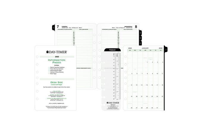 Day-Timer® One Page Per Day Loose-Leaf Planner Refill, 5 1/2" x 8 1/2 ...