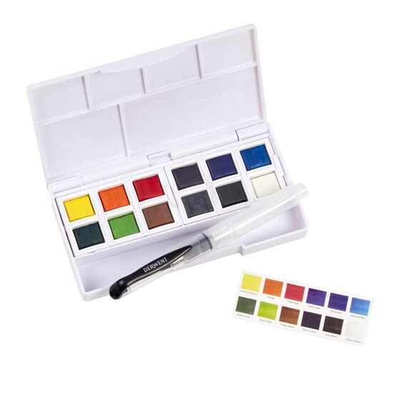 Sharpen Your Skills | Derwent Watercolour Paint Pan 12 Set | Derwent UK