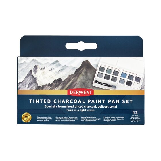Paints | Watercolour Paint Pans | Derwent UK | Derwent Tinted Charcoal ...