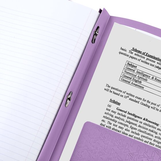 Five Star® Stay-Put Plastic Pocket and Prong Folder, Amethyst Purple ...